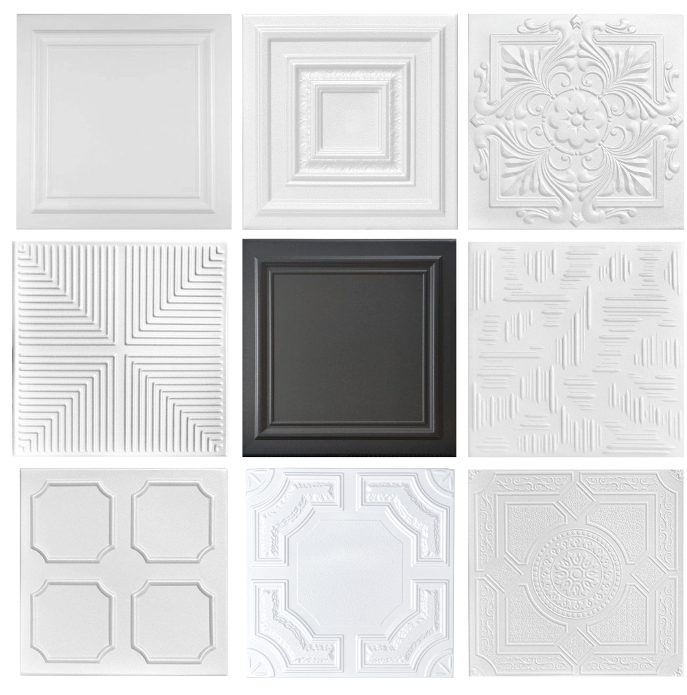 Polystyrene Ceiling Tile 3D Wall Panel Decorative Cladding (8 Tiles - 1 ...