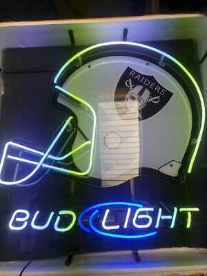 Las Vegas Raiders Helmet Beer 20"x16" Neon Lamp Light Sign Wall Bar ...