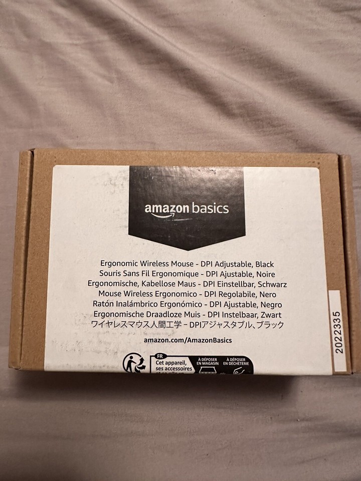 Amazon Basics Ergonomic 2.4 Ghz Wireless Optical PC Mouse, DPI Adjustable, Black | eBay