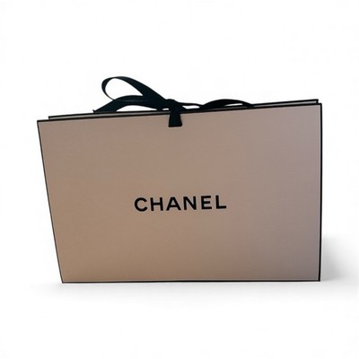 Chanel Paper Shopping Bag With Black Ribbon Unusual Shape See Pix | eBay