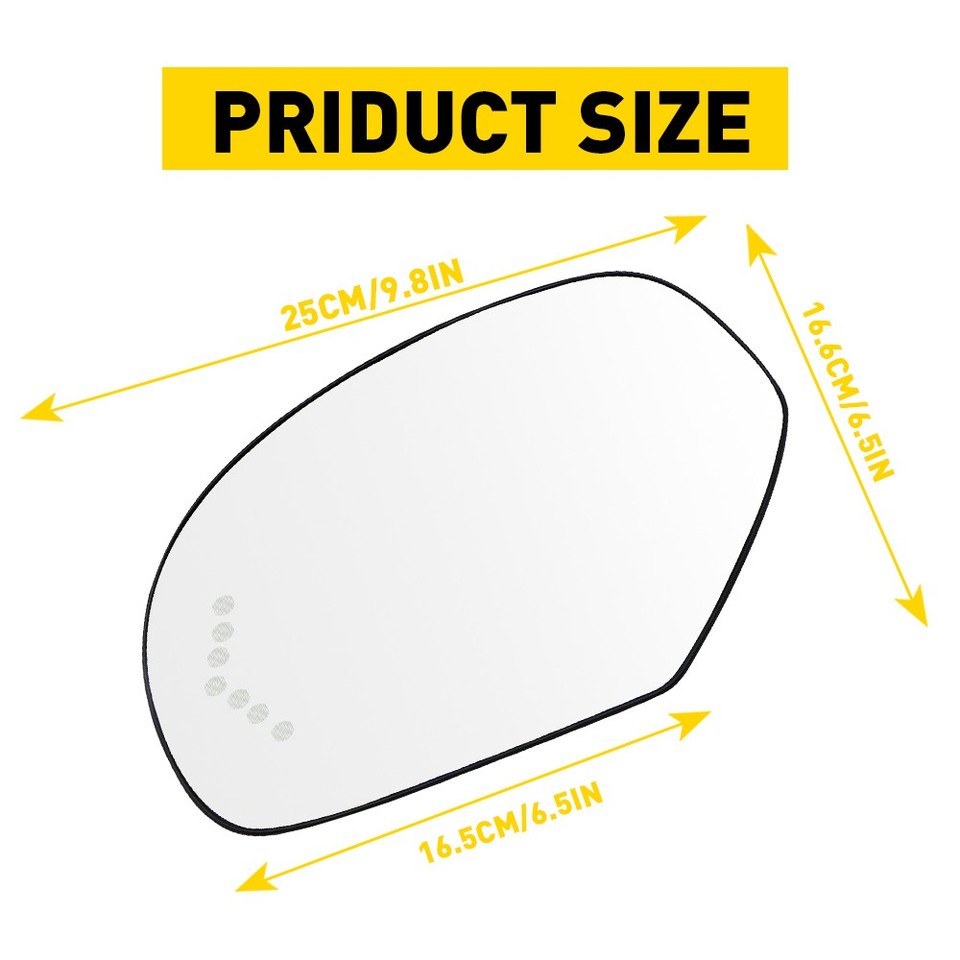 Side for07-13 Mirror Glass Tahoe Silverado YUSon with Heated Signal ...