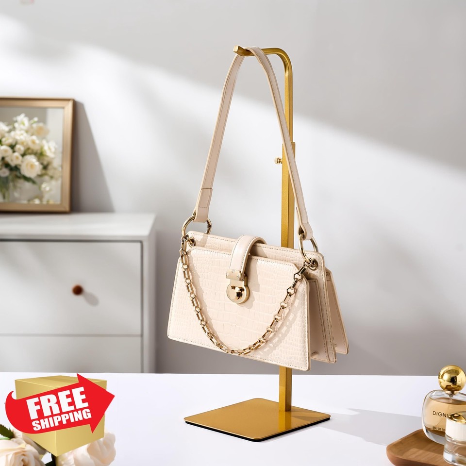 3pc Gold Purse Holder Handbag Display Stand Adjustable Hanger | eBay