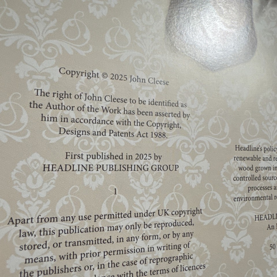 John Cleese SIGNED 'Fawlty Towers, Fawlts & All' 1st/1st New & Unread ...