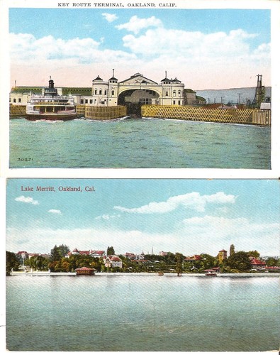 Oakland California Postcard The Key System Mole and Ferry Terminal-Lake ...