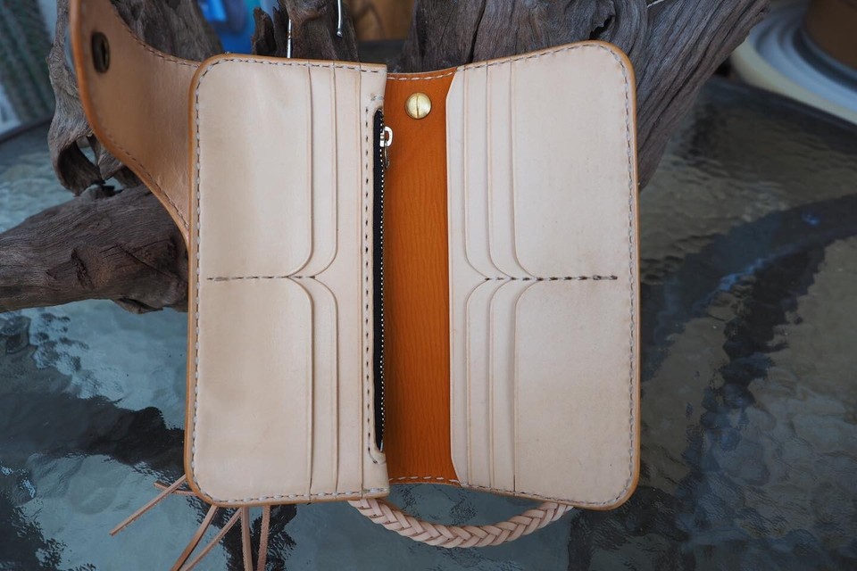 Custom Leather Biker Wallet Chain Handmade Leather Wallet Bifold Wallet ...