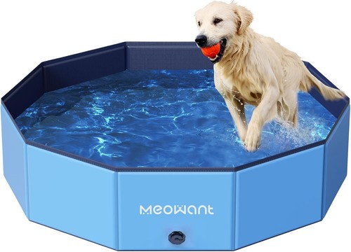 New-Foldable Dog Pool, Hard Plastic Dog Swimming Pools for Large Dogs ...