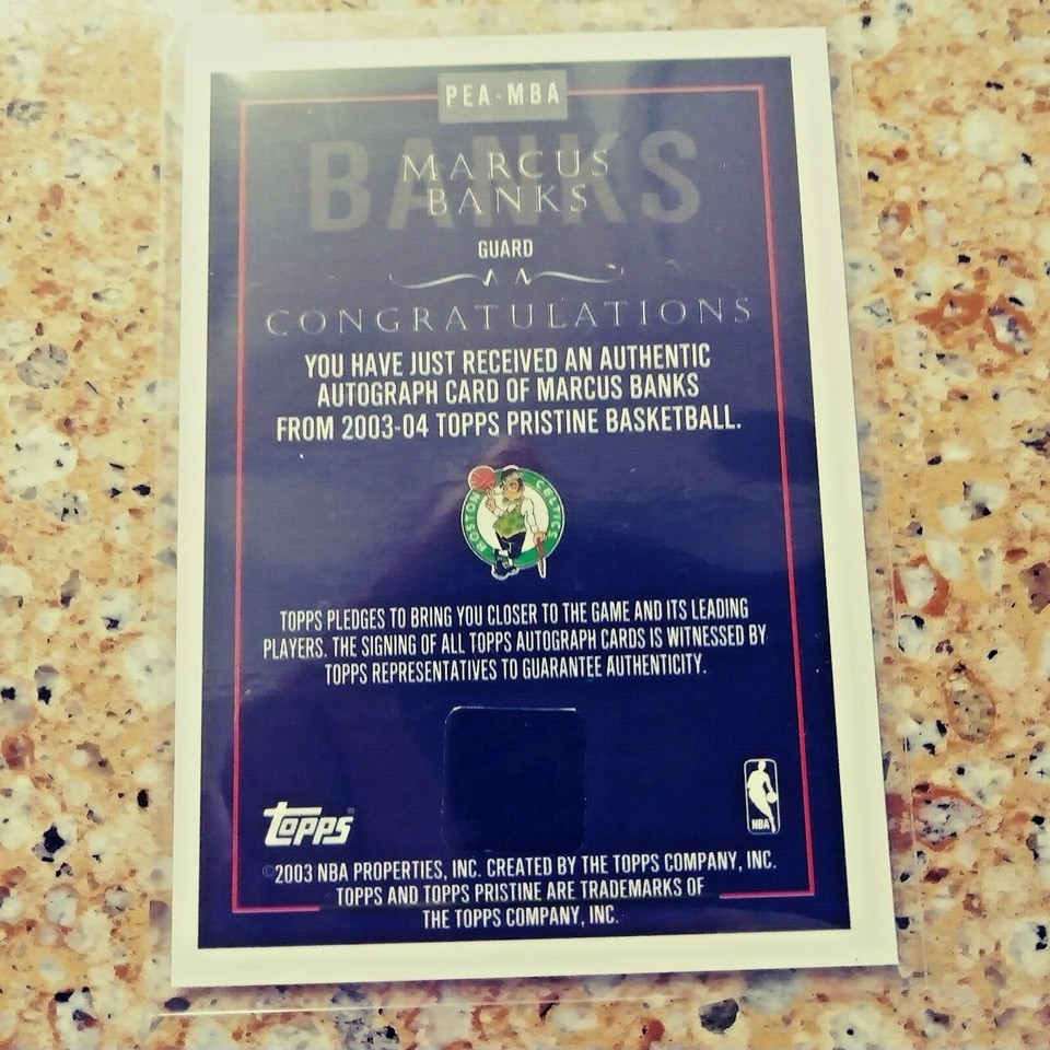2003 TOPPS CERTIFIED RC AUTOGRAPH ISSUE , MARCUS BANKS, CELTICS, REBELS ...