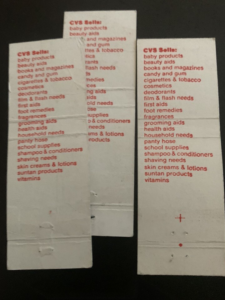 Vintage Matchbook Lot: “CVS” | eBay