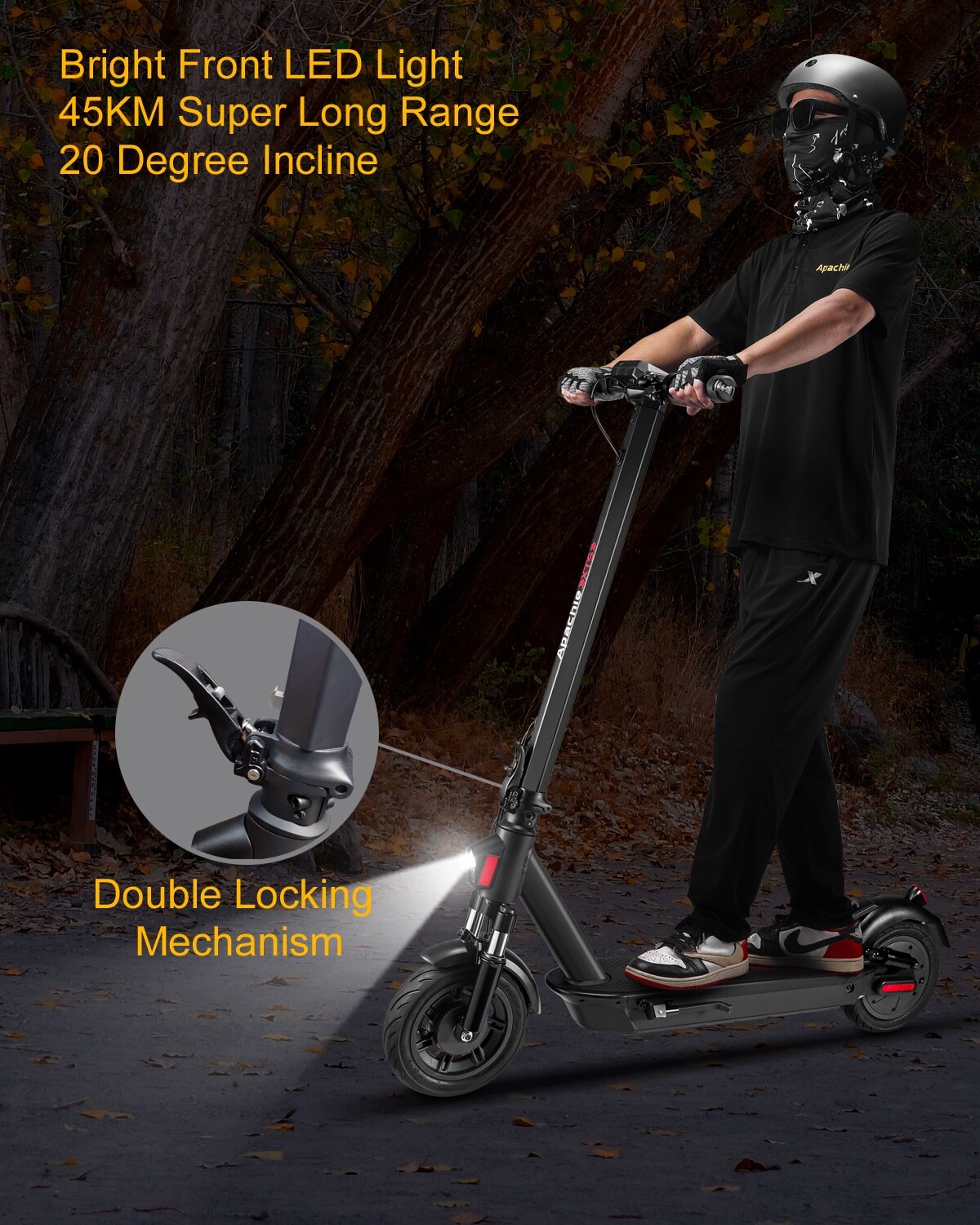 Apachie XTS Electric Scooter 500W Powerful Motor 45km Long Range 25kmh ...