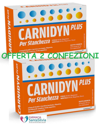 CARNIDYN PLUS 20 BUSTINE OFFERTA 2 SCATOLE - INTEGRATORE STANCHEZZA ...