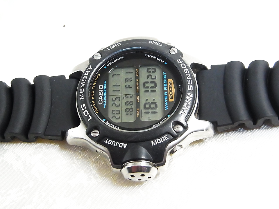 Working Casio DEP-610 Twin Sensor Log Memory Temp Diver Dive St.Steel ...