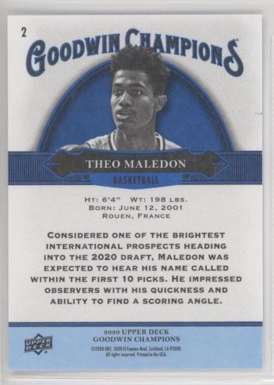 2020 Upper Deck Goodwin Champions Royal Blue Theo Maledon #2 | eBay