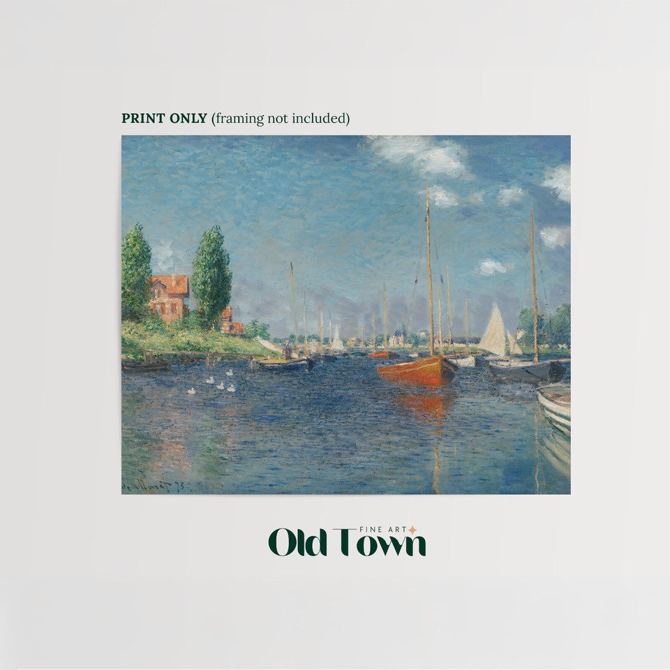 Claude Monet "Red Boats, Argenteuil" Painting Giclee Print on Fine Art ...