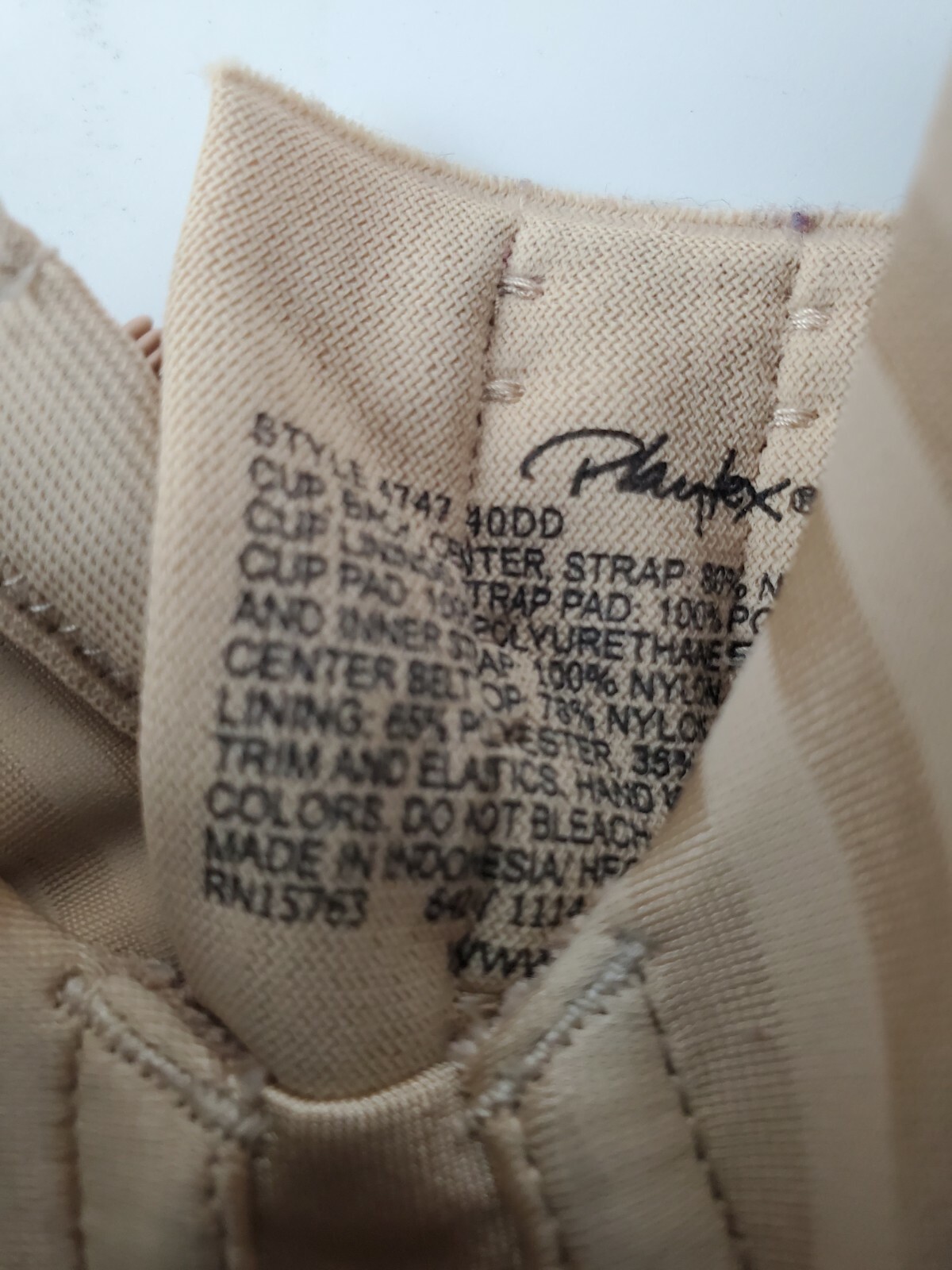 Playtex Secrets Bra 40DD Perfectly Smooth T-Shirt 4747 Striped Nude ...