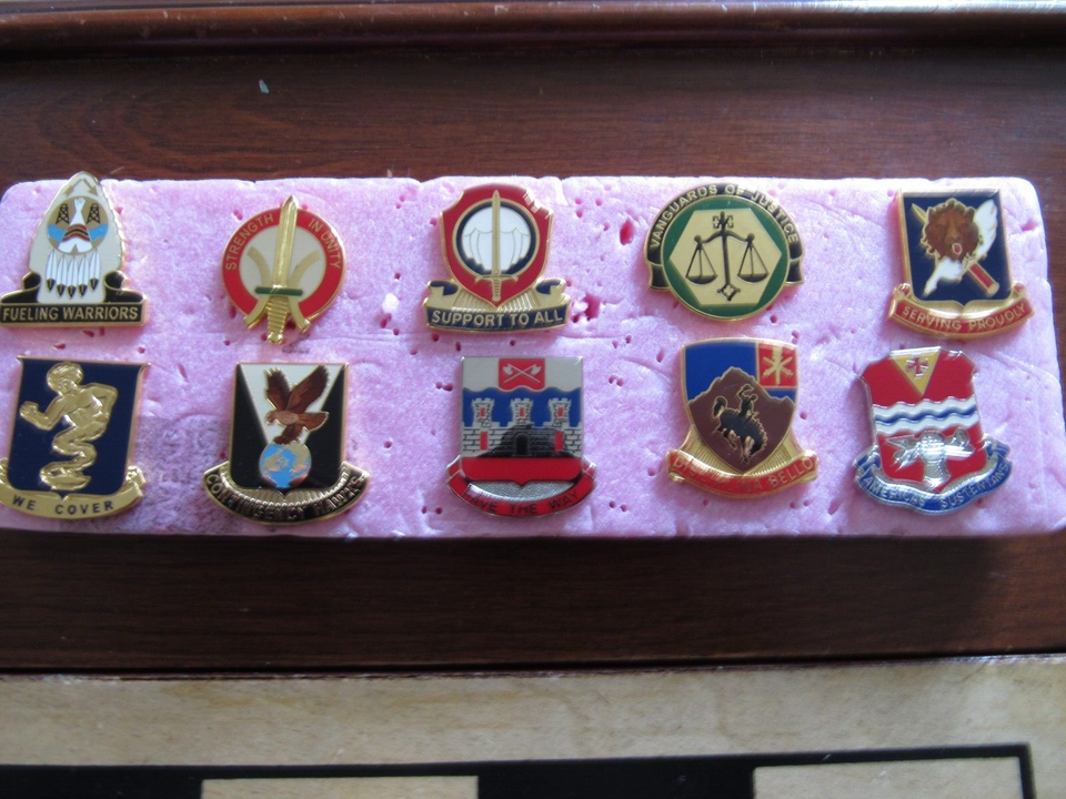 Military Crest Pins DUI 10 Different with Clasps for Collector or ...
