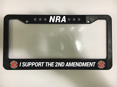 NRA I Support The 2nd Second Amendment Rifle Gun Black License Plate ...