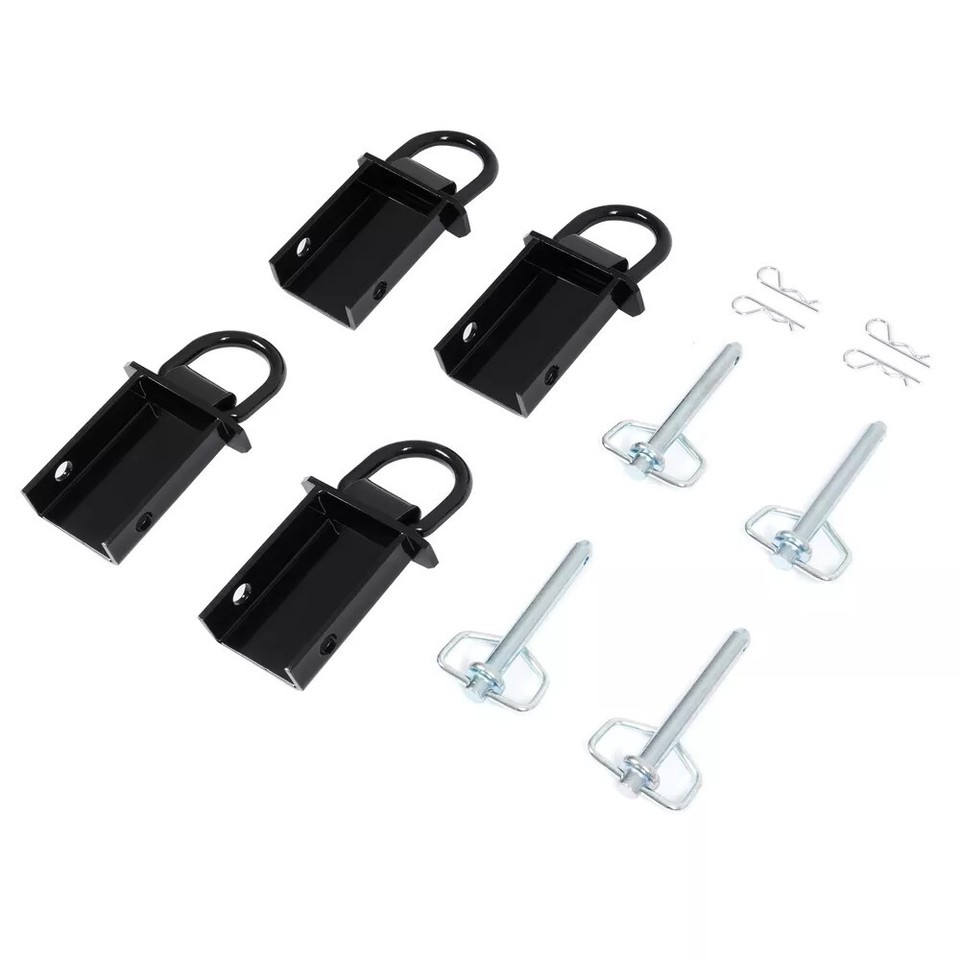 4PCS Heavy Duty 12000 Lbs Removable D-Ring Stake Pocket Powder Coated ...