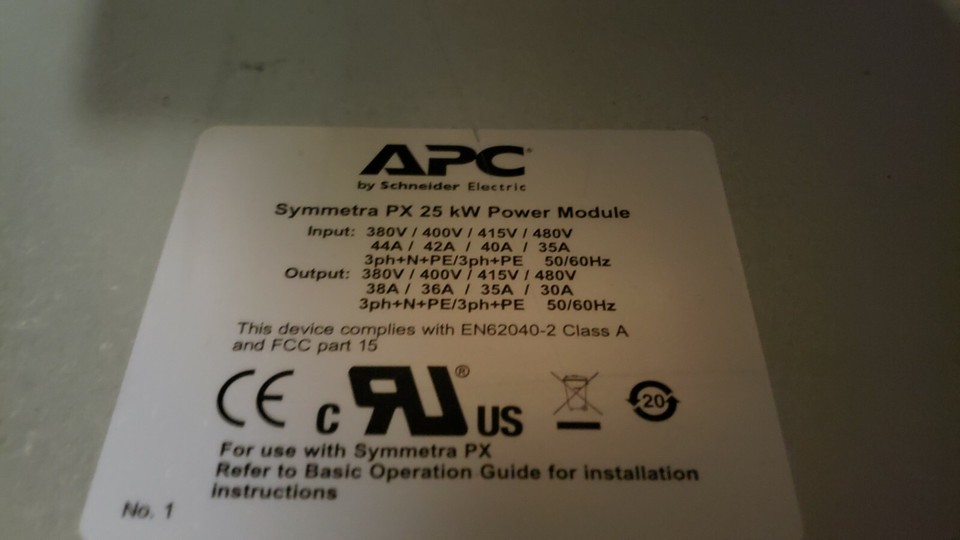 APC Symmetra PX OG-SYPM25KD 25kVA/25kW 400/480V Power Module | eBay