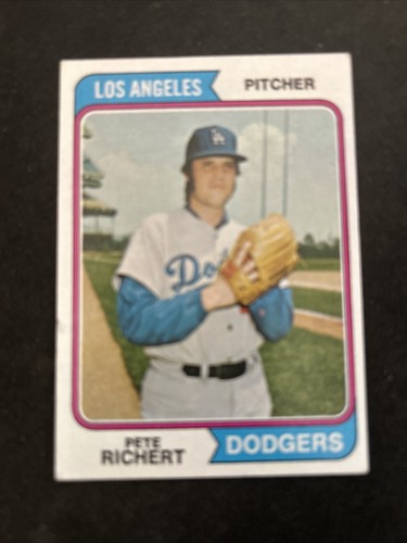 1974 Topps Baseball Card #348 Pete Richert Los Angeles Dodgers Nm Free ...