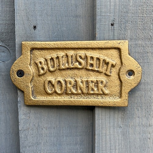 Bullshit Corner Wall Sign Plaque Novelty Humour Vintage Home Decor Gift ...