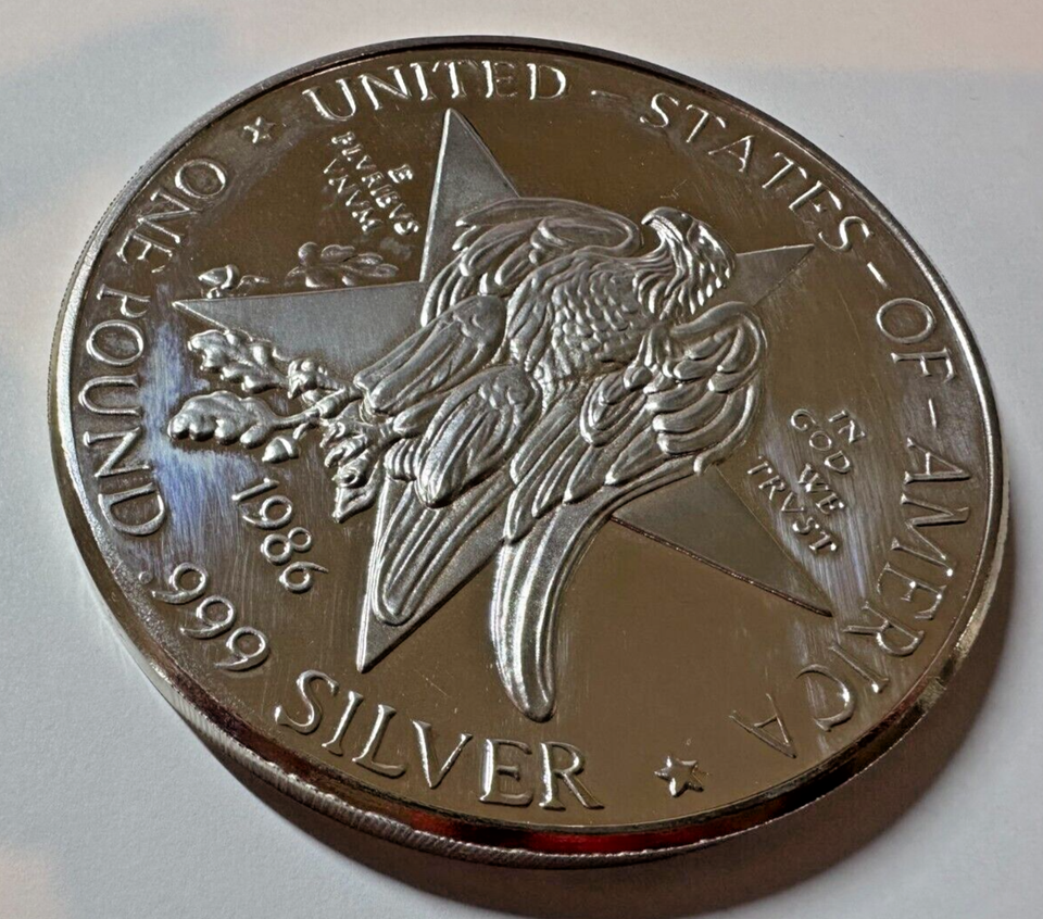1986 THE TEXAS INDEPENDENCE CENTENNIAL SILVER .999 ONE POUND ART VINTAGE ROUND | eBay