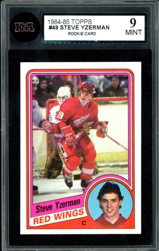 1984-85 TOPPS HOCKEY NHL #49 Steve Yzerman RC HOF KSA 9 MINT Rookie ...