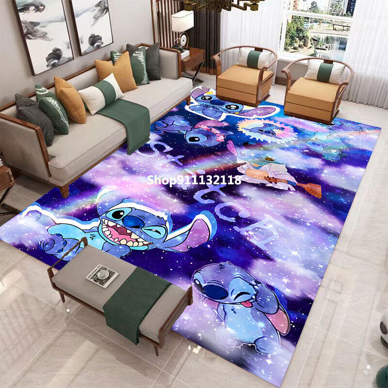 Lilo & Stitch Cartoon Floor Rug Carpet Bedroom Doormat Living Room Anti ...