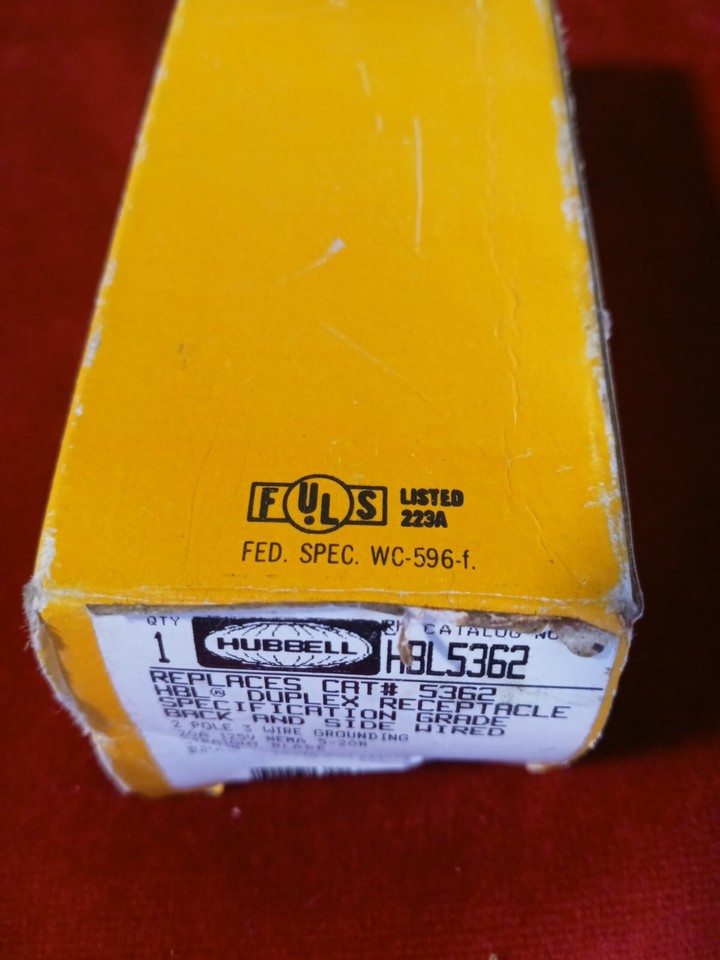 Hubbell HBL5362 Brown Duplex Receptacle 125V 20A 2 pole 3 wire ...