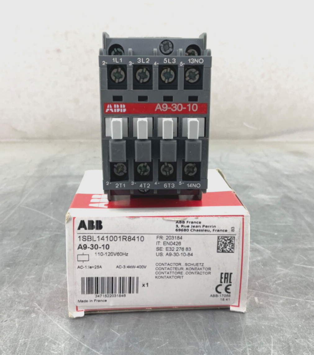 NEW ABB A9-30-10-84 CONTACTOR 25A 3P 110-120V 60Hz COIL