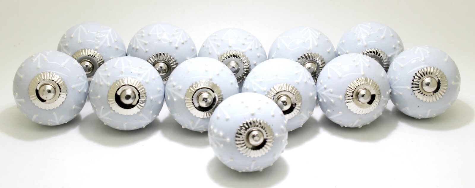 12 X Ceramic Kitchen Cabinet Door Decorative Grey & White Embossing ...