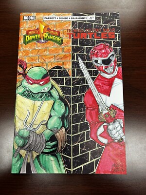 *Custom Sketch Cover* TMNT MMPR #1 - Boom Studios - IDW Comics - Marco ...