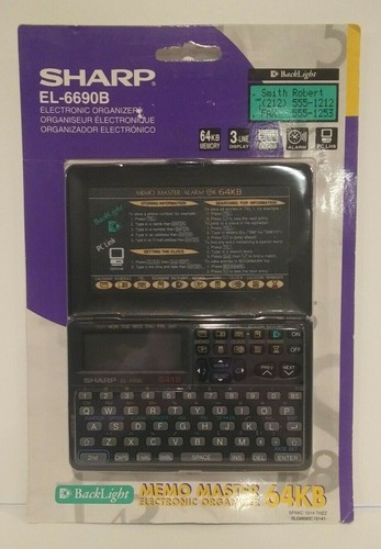 SHARP Electronic Organizer EL-6690B 64KB Data Bank Memo Master Alarm ...
