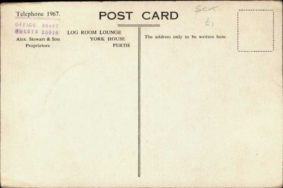 Log Room Lounge York House Perth Western Australia vintage postcard ...