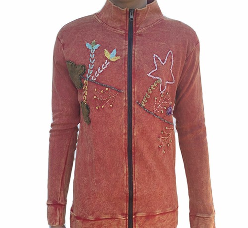 Women's Embroidered Full Sleeve Jacket Nepalese Stone Washed Cotton ...