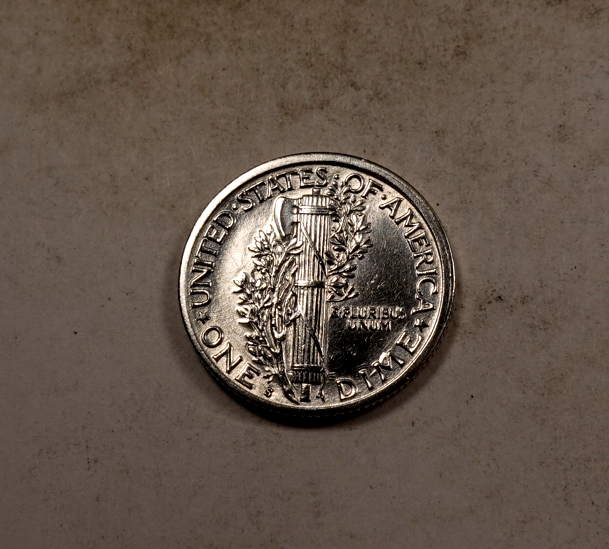 1918-S Mercury Dime * Gem BU Full Split Bands FSB * 90% Silver ** XD821 ...