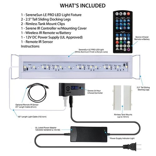 Current-USA Serene Sun LE PRO LED Aquarium Lights #4210 18" - 24" +24 ...