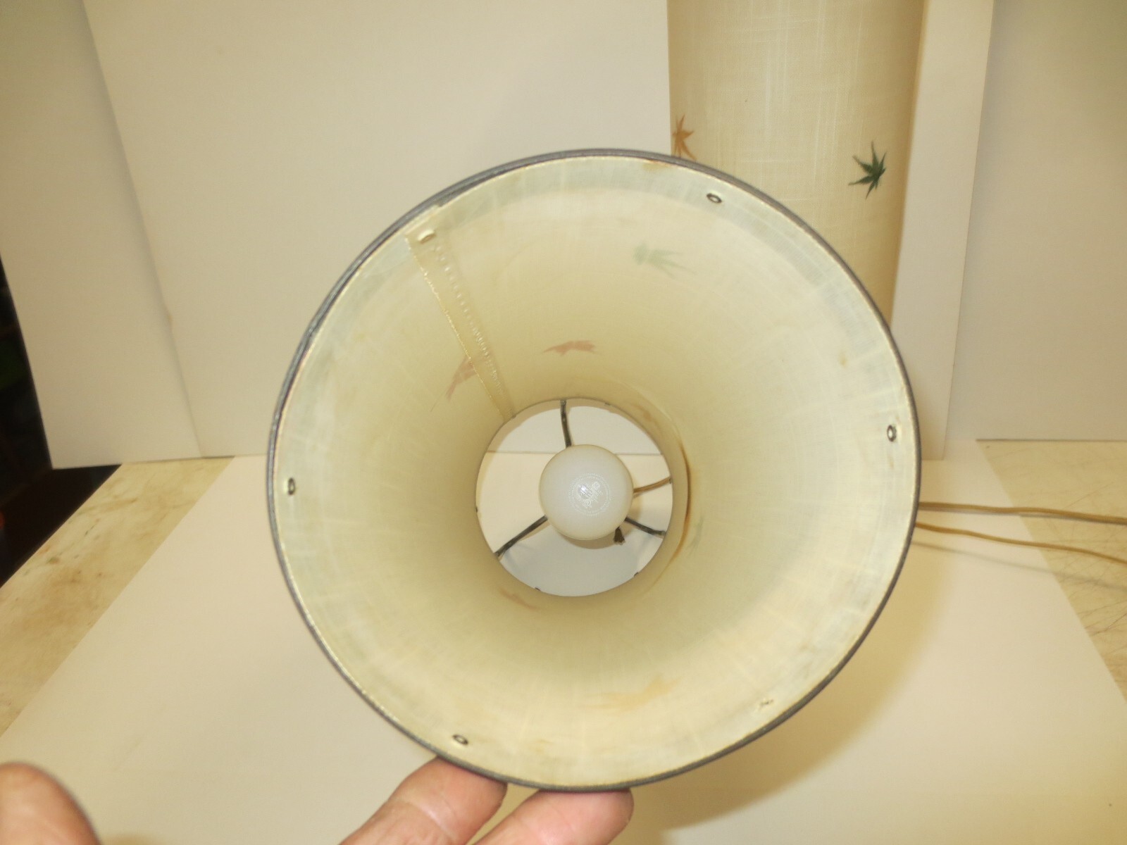 MCM Fiberglass Tall Column Lamps -Maple Leaves - Tripod Hairpin Legs | eBay