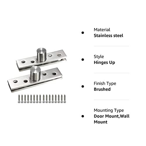 2pcs Pivot Hinge Rotating Hinge 360 Degree Stainless Steel Concealing ...