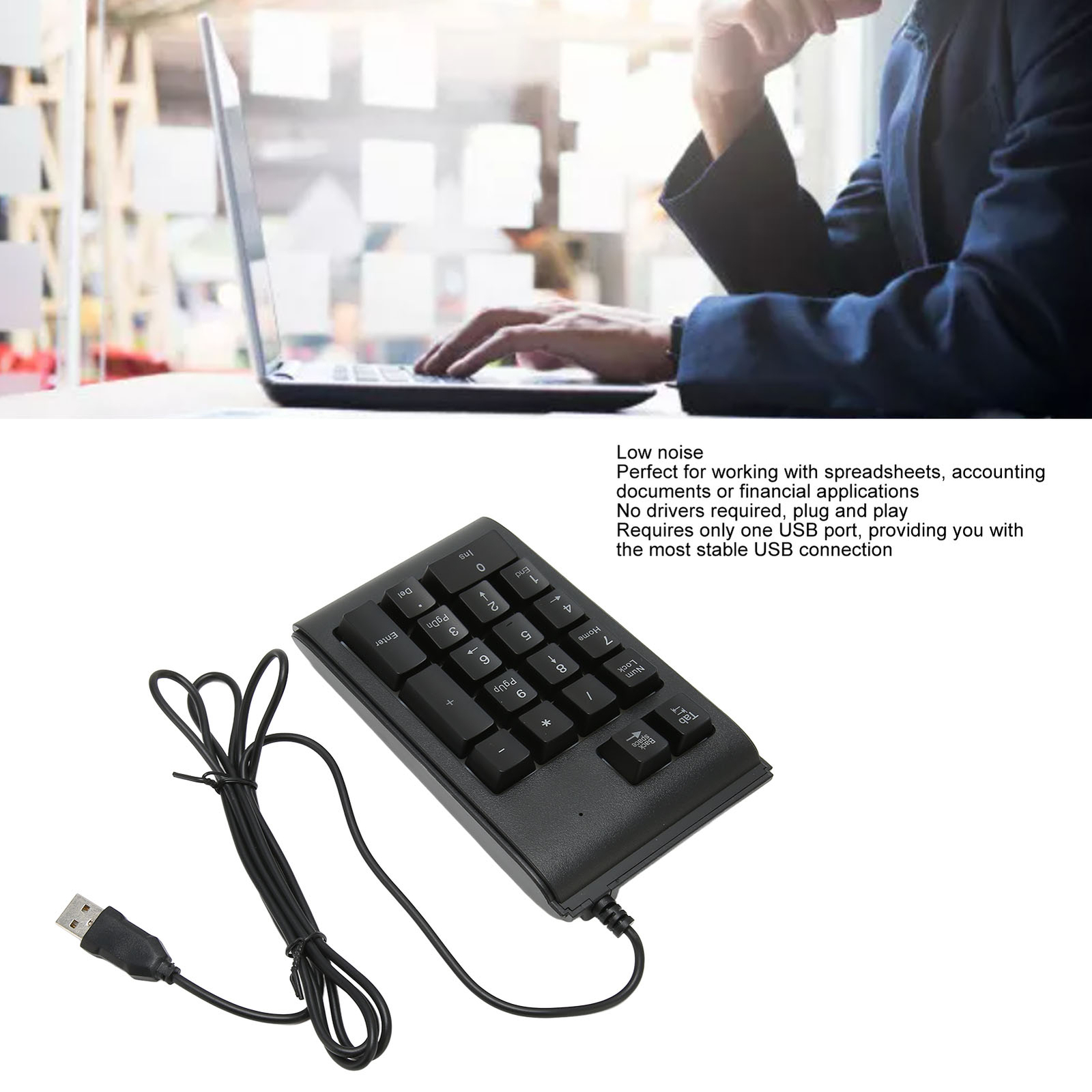 19 Keys Numeric Keypad With 3 Colors Backlit U Shaped Keys Plug And ...