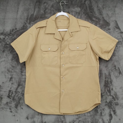 US Army Shirt Mens Short Sleeve Army Tan 445 Durable Press Button Up ...