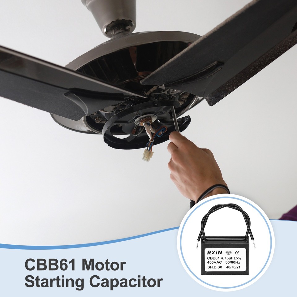 2 Pcs CBB61 Capacitor, 4.75uF 450V Plastic Ceiling Fan Capacitor | eBay