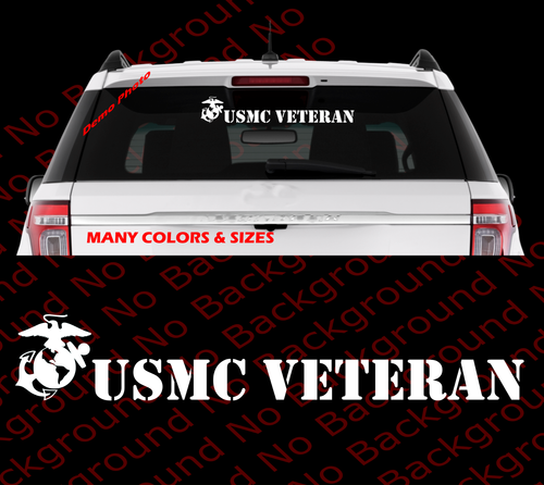 LARGE USMC Vinyl Decal United States Marine Corps VETERAN DIE CUT ...