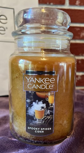 New Yankee Candle Halloween Large Classic Jar Spooky Spider Cider HTF ...