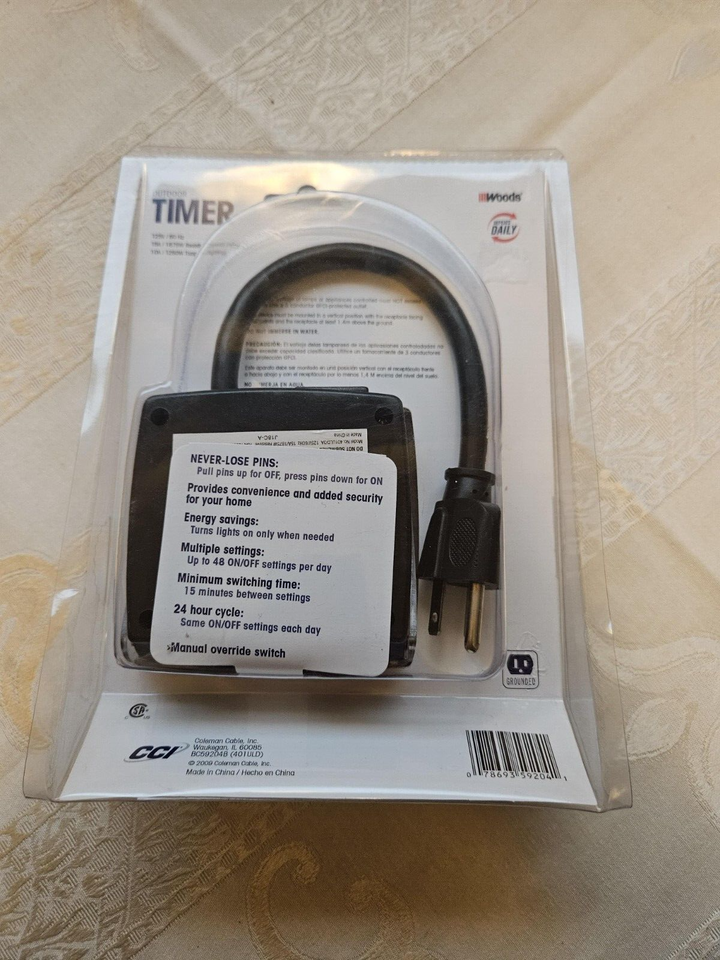 NEW Woods 59204 Mechanical Indoor/Outdoor Timer Vacation / Security ...