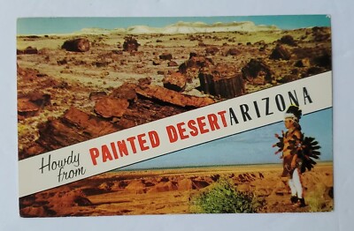 Postcard Howdy From Painted Desert Arizona USA Petrified Forest Navajo ...
