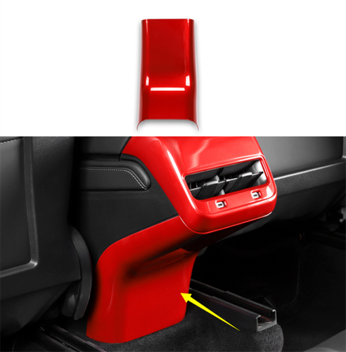 For 2017-2022 Tesla Model 3/Y Red ABS Plastic Rear Air Outlet Anti Kick ...