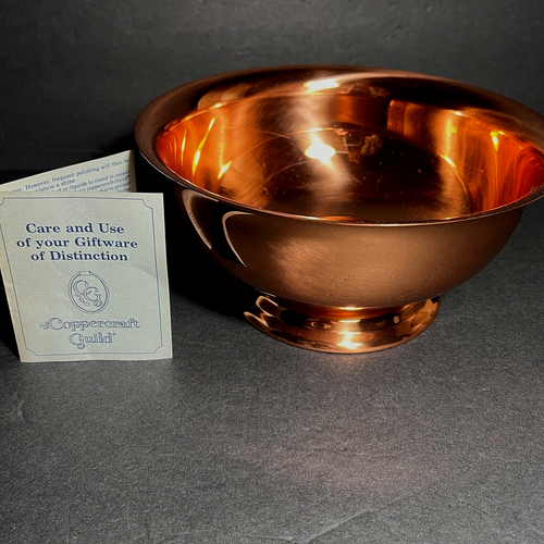 Vtg Coppercraft Guild Footed Bowl 8.75" Diameter 4" Tall with care ...