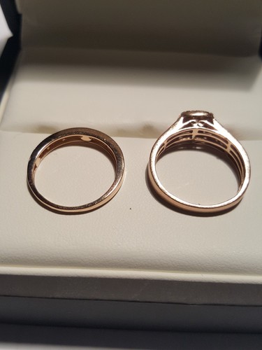 Diamond Wedding Set Ring in 14k Yellow Gold - Jeffrey Levin hallmark | eBay