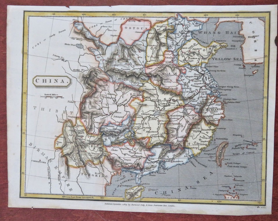 China Qing Empire Peking Beijing Nanking Taiwan Hong Kong 1809 hand ...