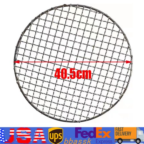 16 Inch Round Barbecue Grill Net Stainless Steel Mesh Rack Grid Grate ...